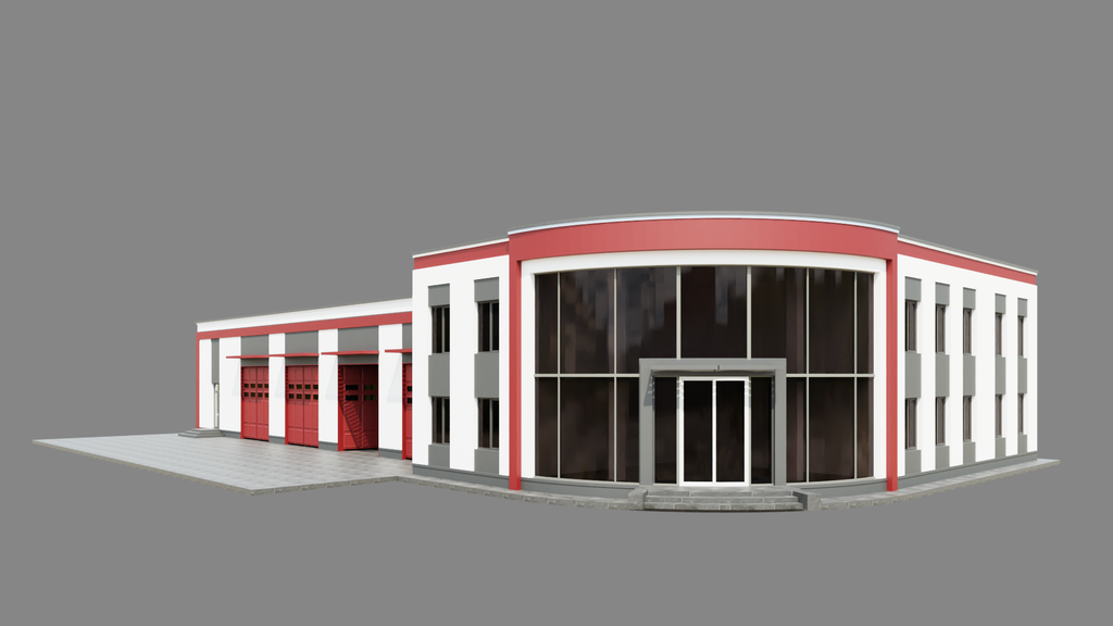 FireStation 02 | FREE 3D Commercial models | BlenderKit