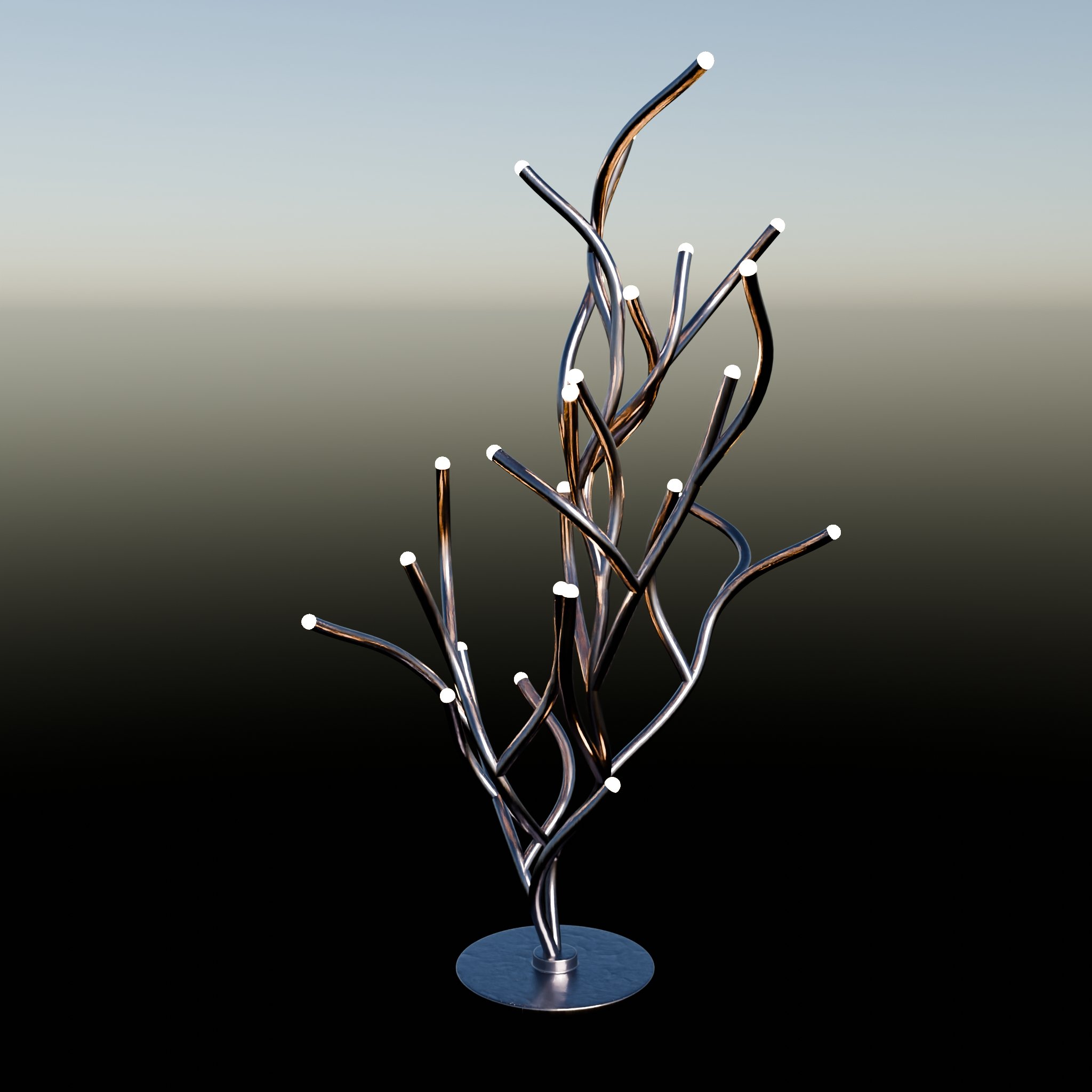 Designer Metal Tree Lamp With LEDs | FREE Lights models | BlenderKit
