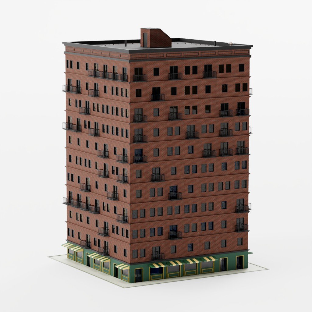 Procedural building | FREE Commercial Buildings models | BlenderKit