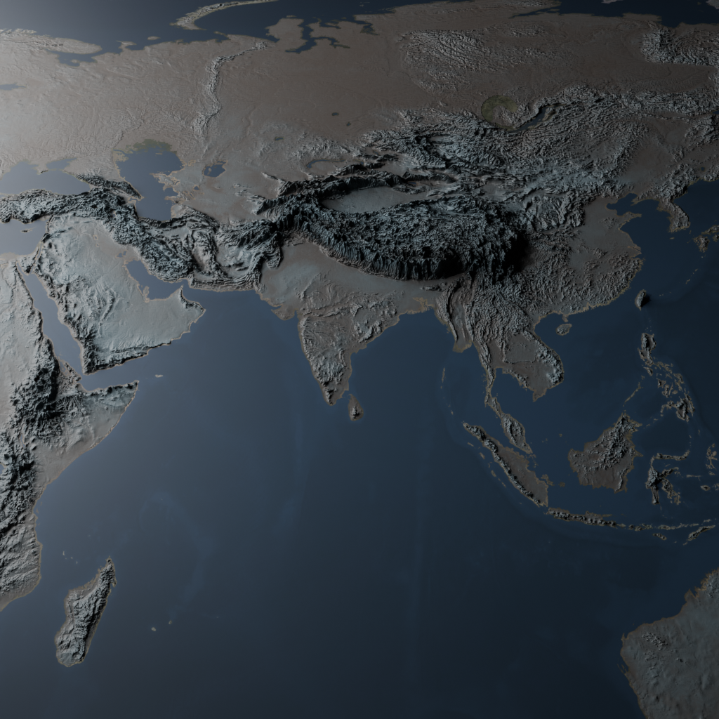 High-Resolution Earth Map & Displacement | Science scenes | BlenderKit