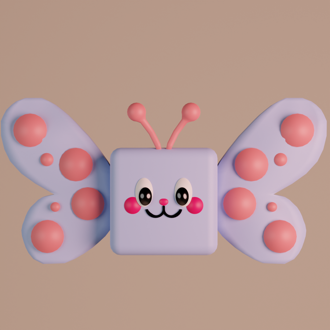 Butterfly Blue Cube | Insects models | BlenderKit