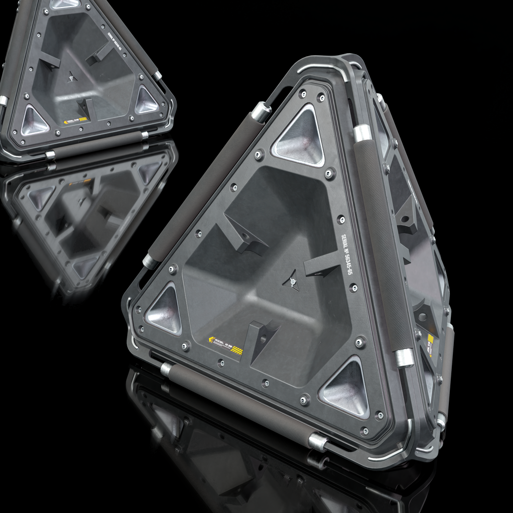 Sci-fi triangle container | Containers models | BlenderKit
