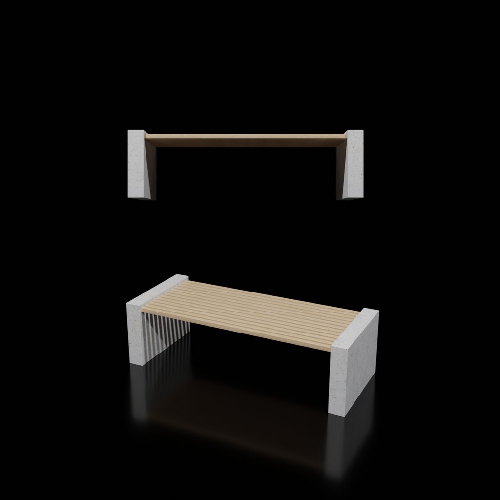 Urban Bench 3 | FREE Benches models | BlenderKit