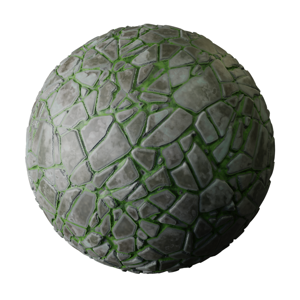 Stylized Cobble stone tile material | FREE metal materials | BlenderKit