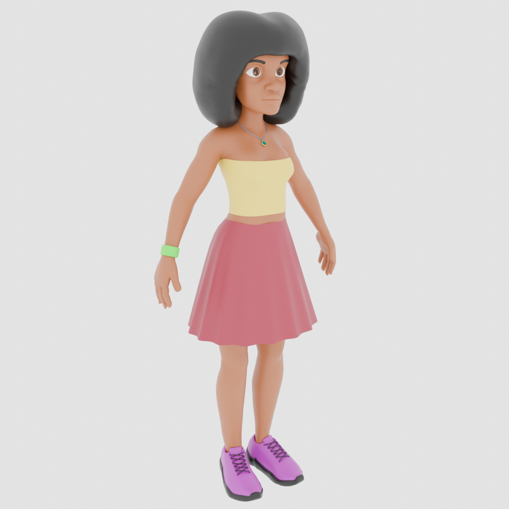 Lerato (stylized female character) | FREE Women models | BlenderKit