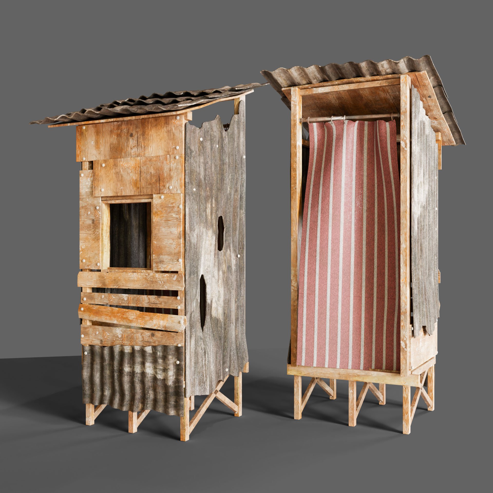 Old Wooden Shack | Historic Buildings models | BlenderKit