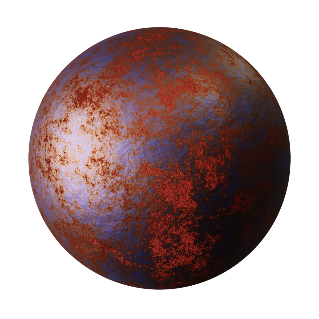 Rusty Metal with Blue Paint | FREE metal materials | BlenderKit