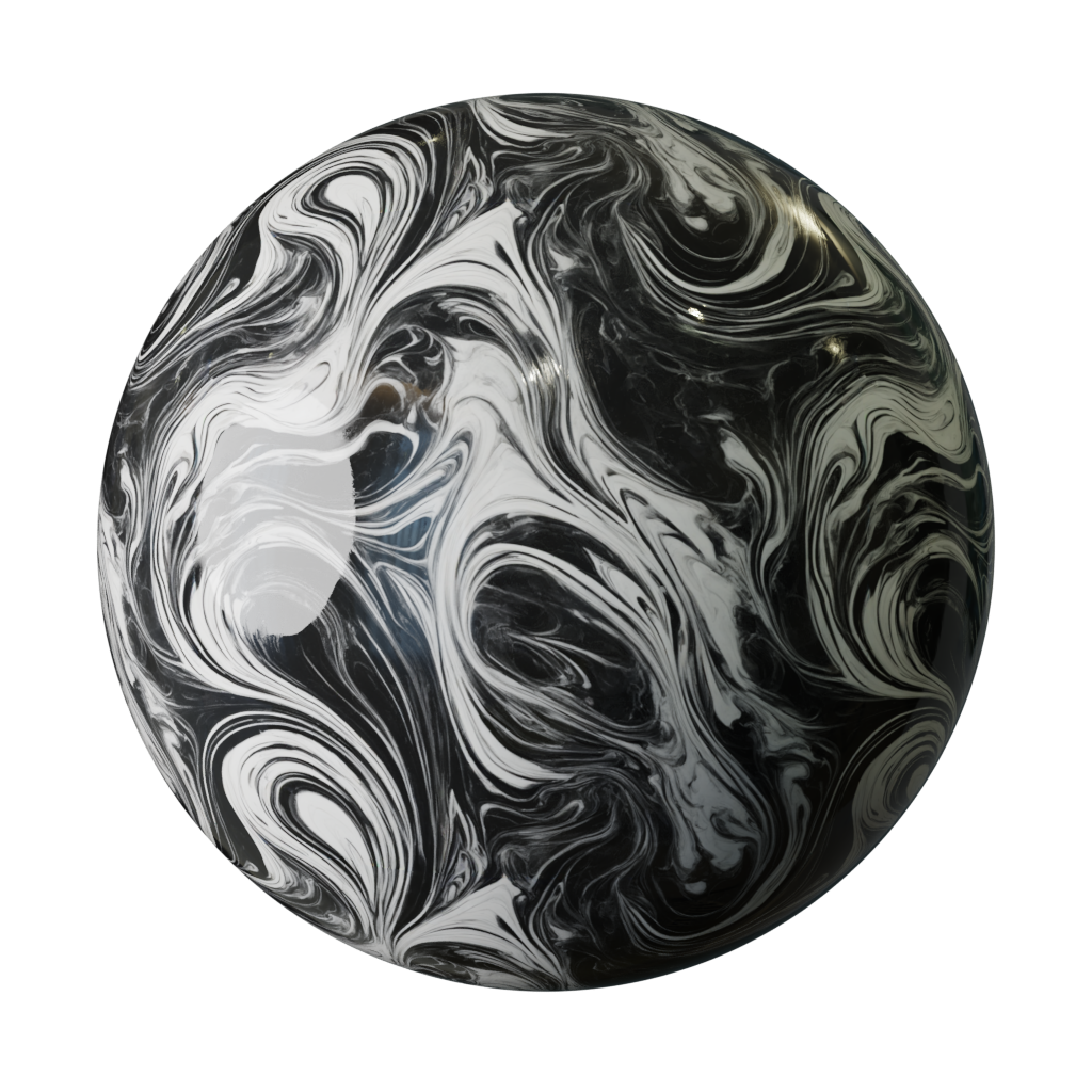 Monochrome Swirls | FREE marble materials | BlenderKit