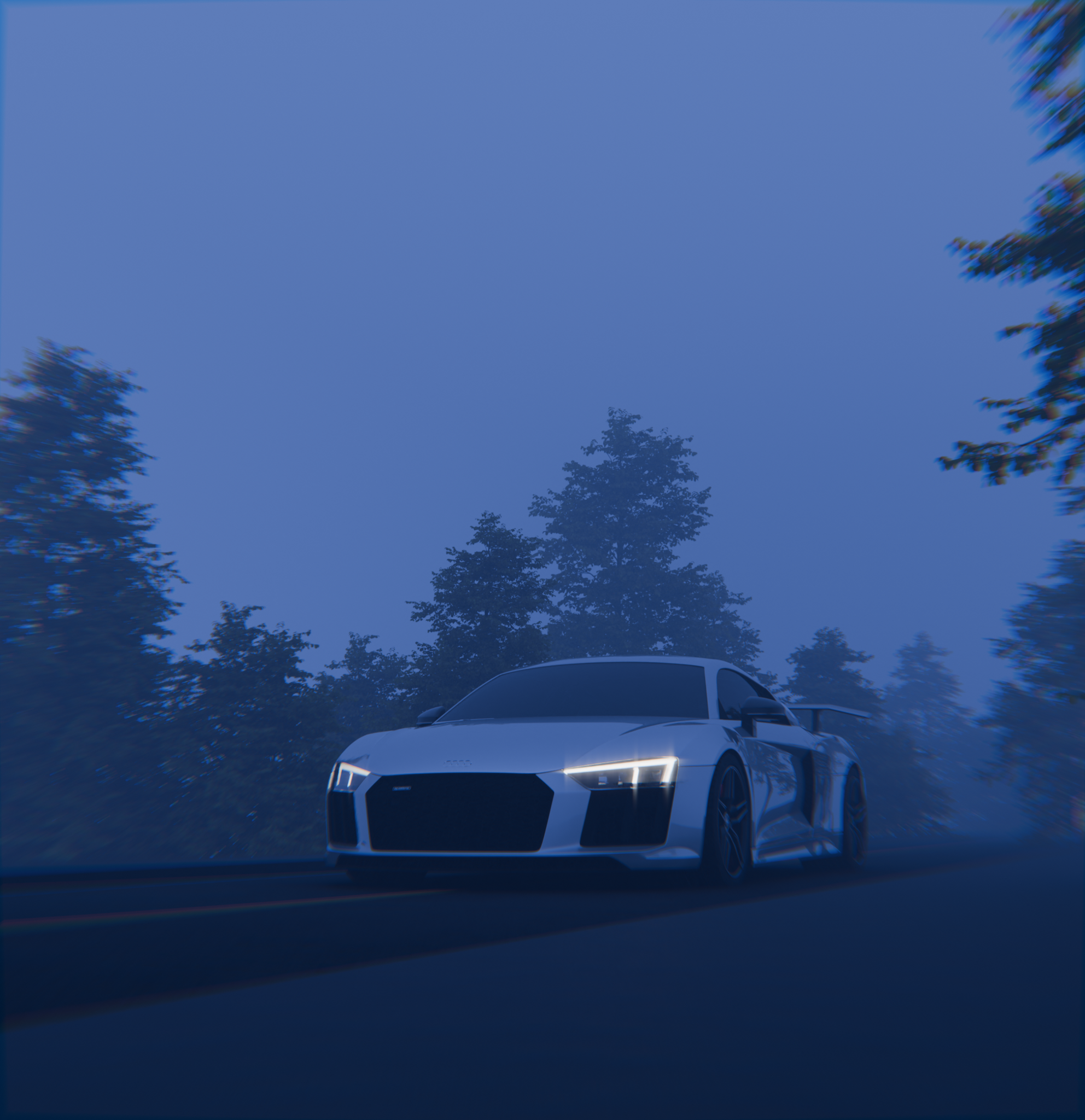 Sports Car – Misty Forest Road Scene | FREE Private scenes | BlenderKit