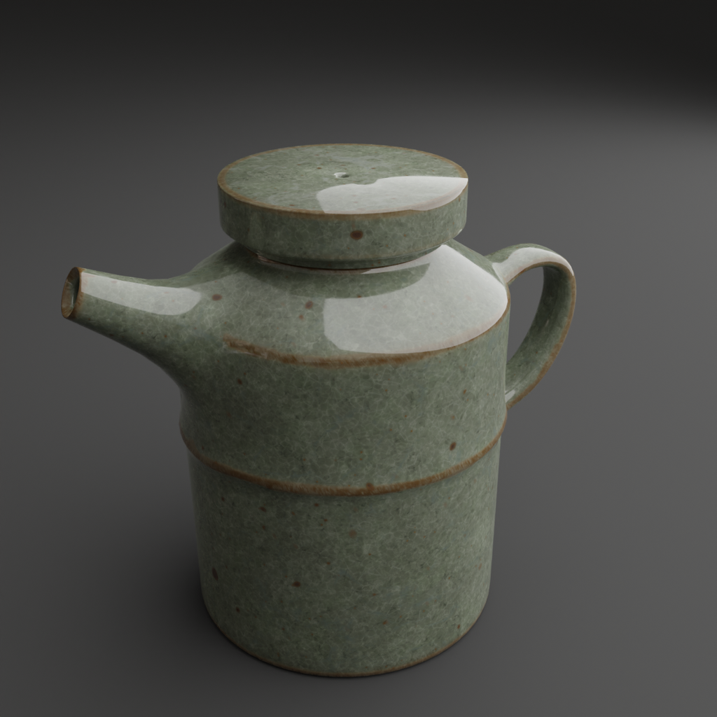Glazed Teapot with lid | Tableware Sets models | BlenderKit
