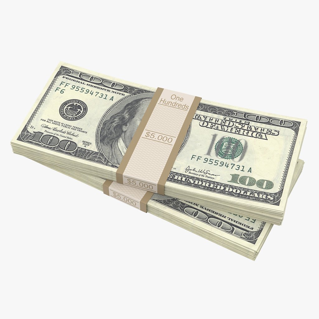 100 Dollar Bill Stack | Money models | BlenderKit