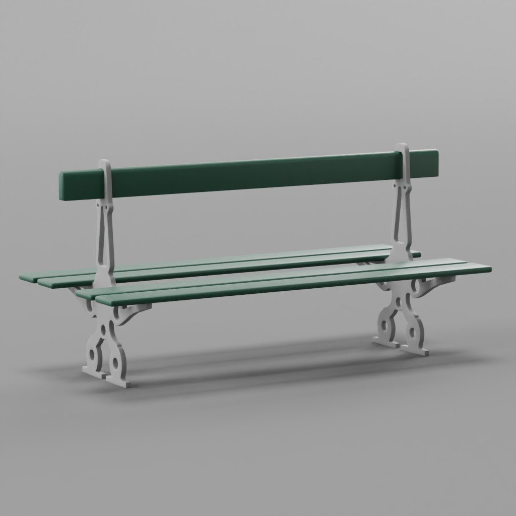 Parisian Public Bench | Urban Environment models | BlenderKit