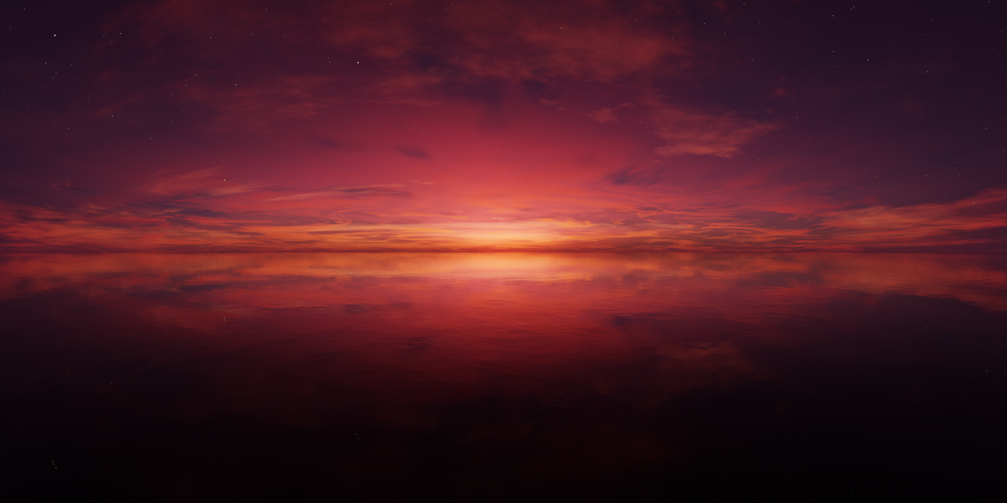Dramatic Red Cloudy Sky Sunset | Water Environments HDRis | BlenderKit