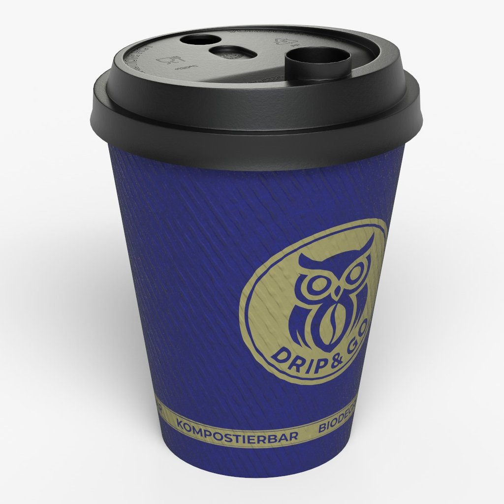 Coffee to go paper cup blue | Beverages models | BlenderKit