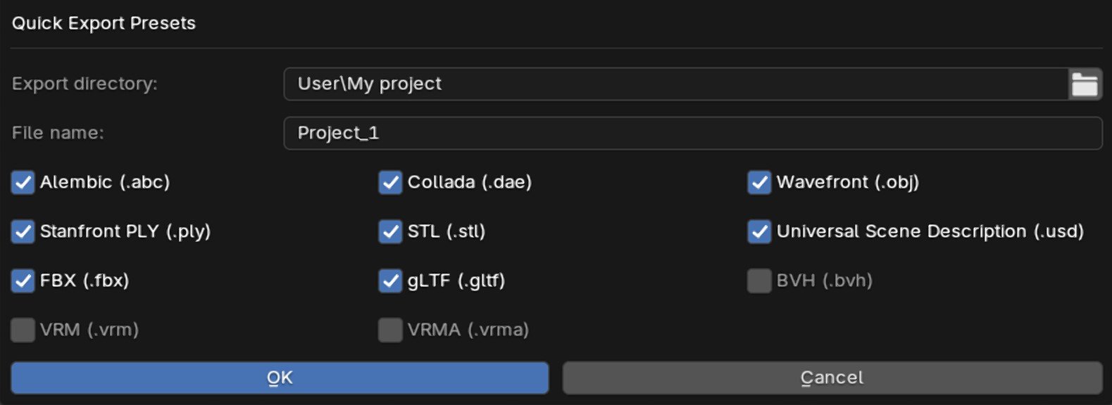 Quick Export Presets | BlenderKit