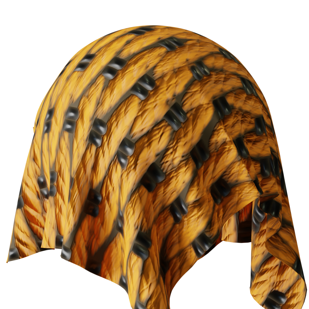 Orange Twisted raffia | FREE fabric materials | BlenderKit