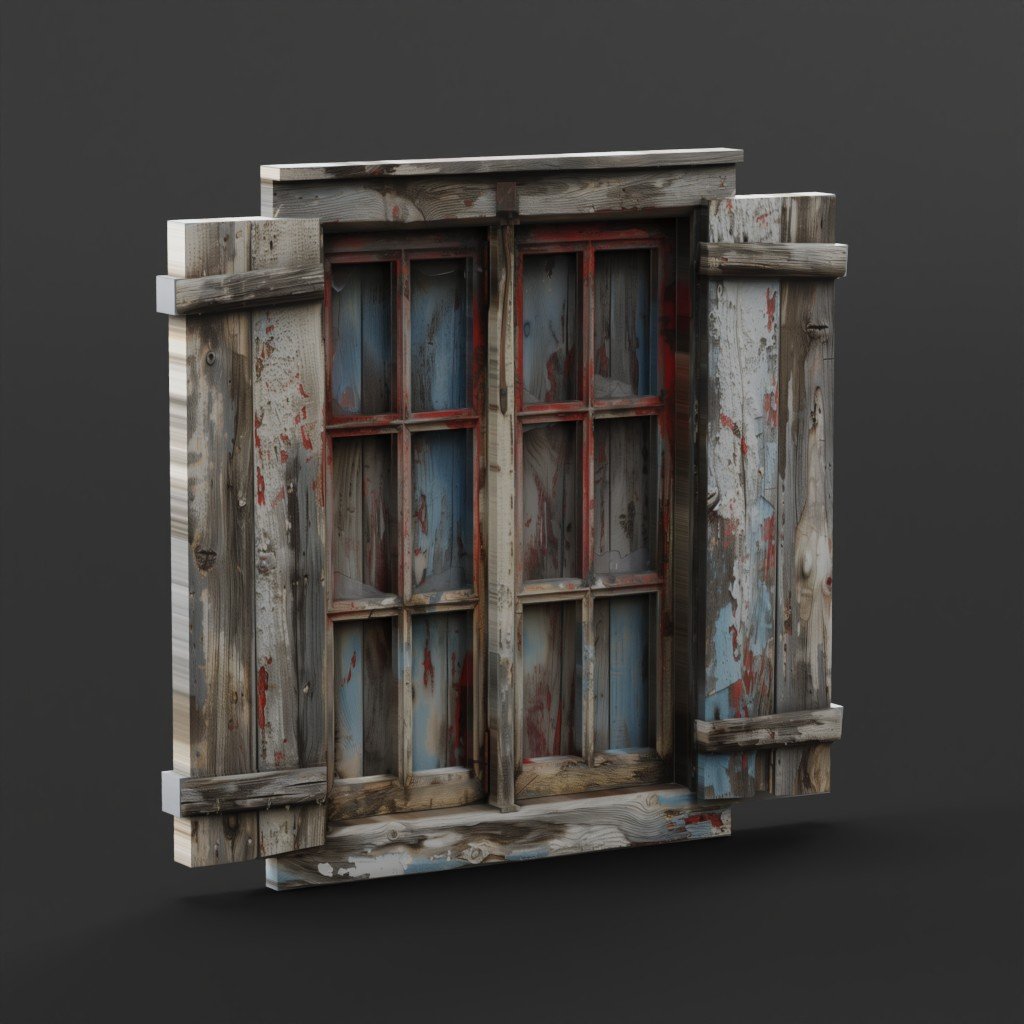 Old window - T - 108 | Windows models | BlenderKit