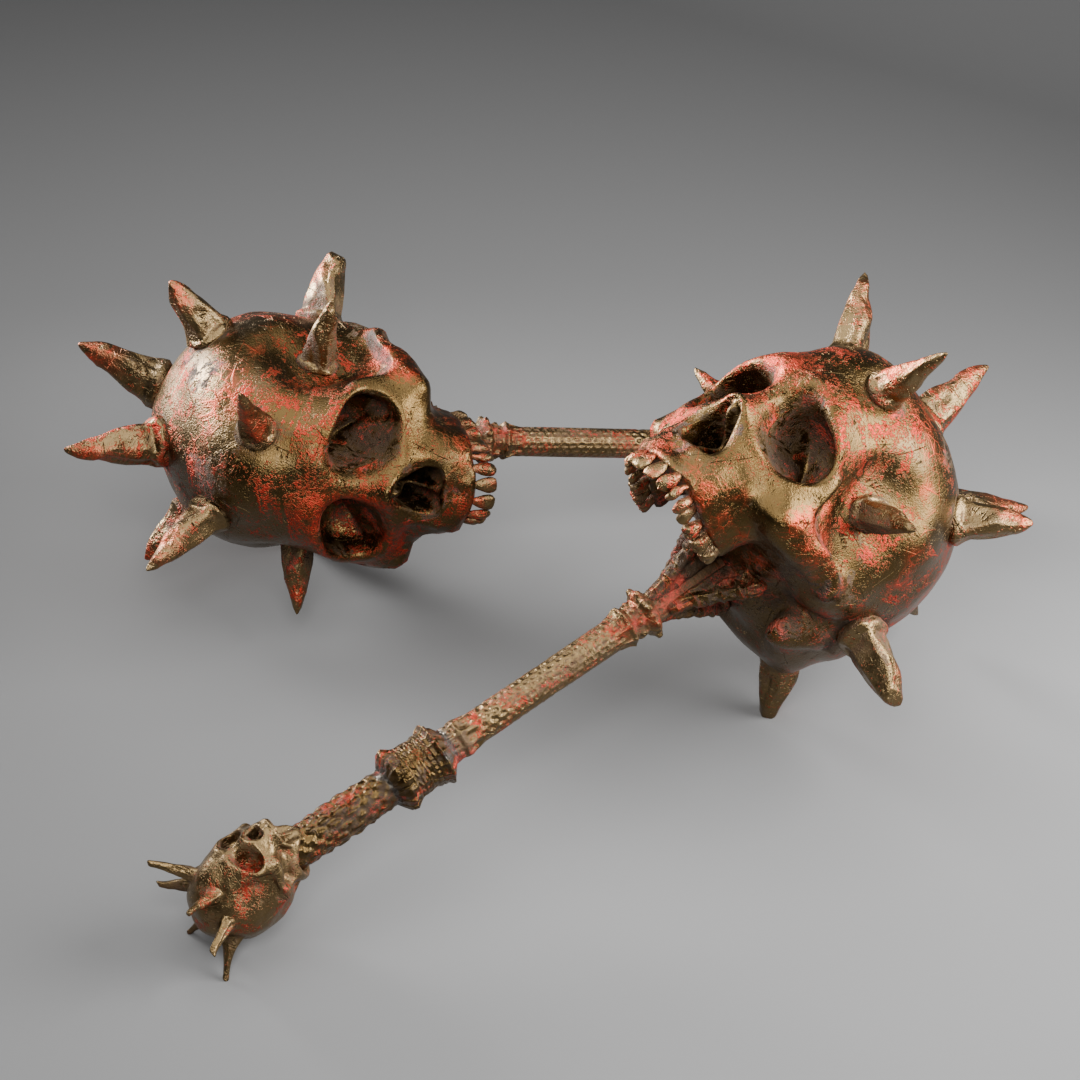 Brass Skull Mace Weapon | Historical Weapons models | BlenderKit