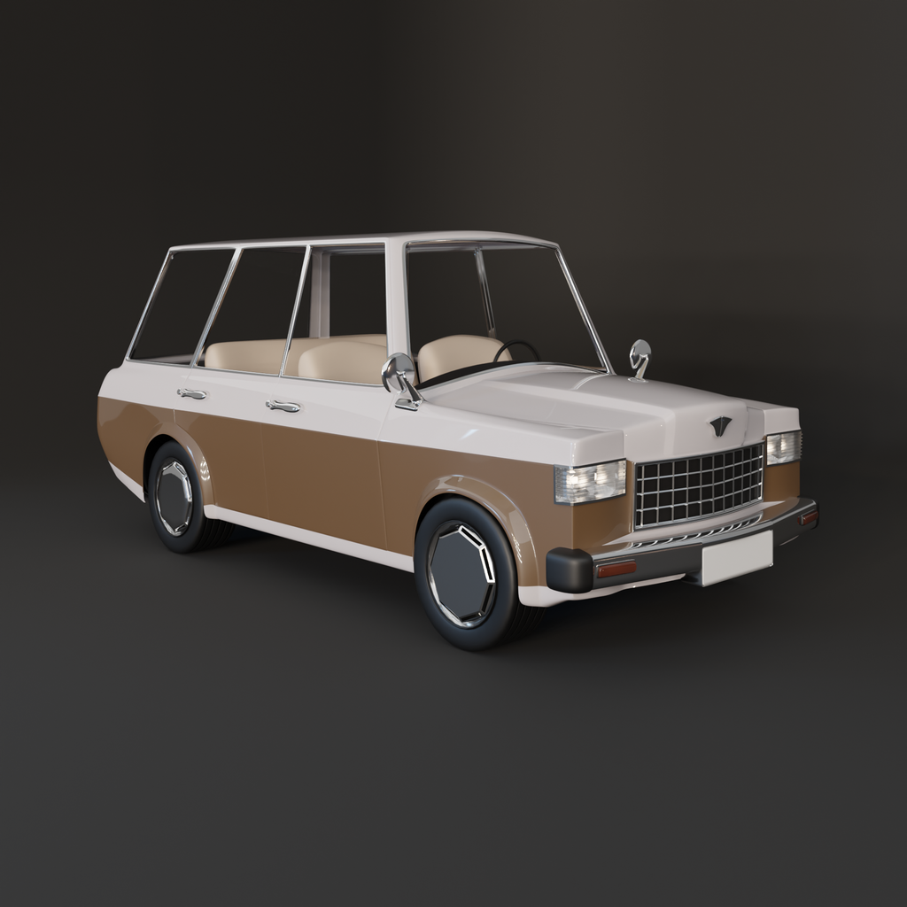 BlenderKit | Download the FREE 80's Cartoon wagon Car model