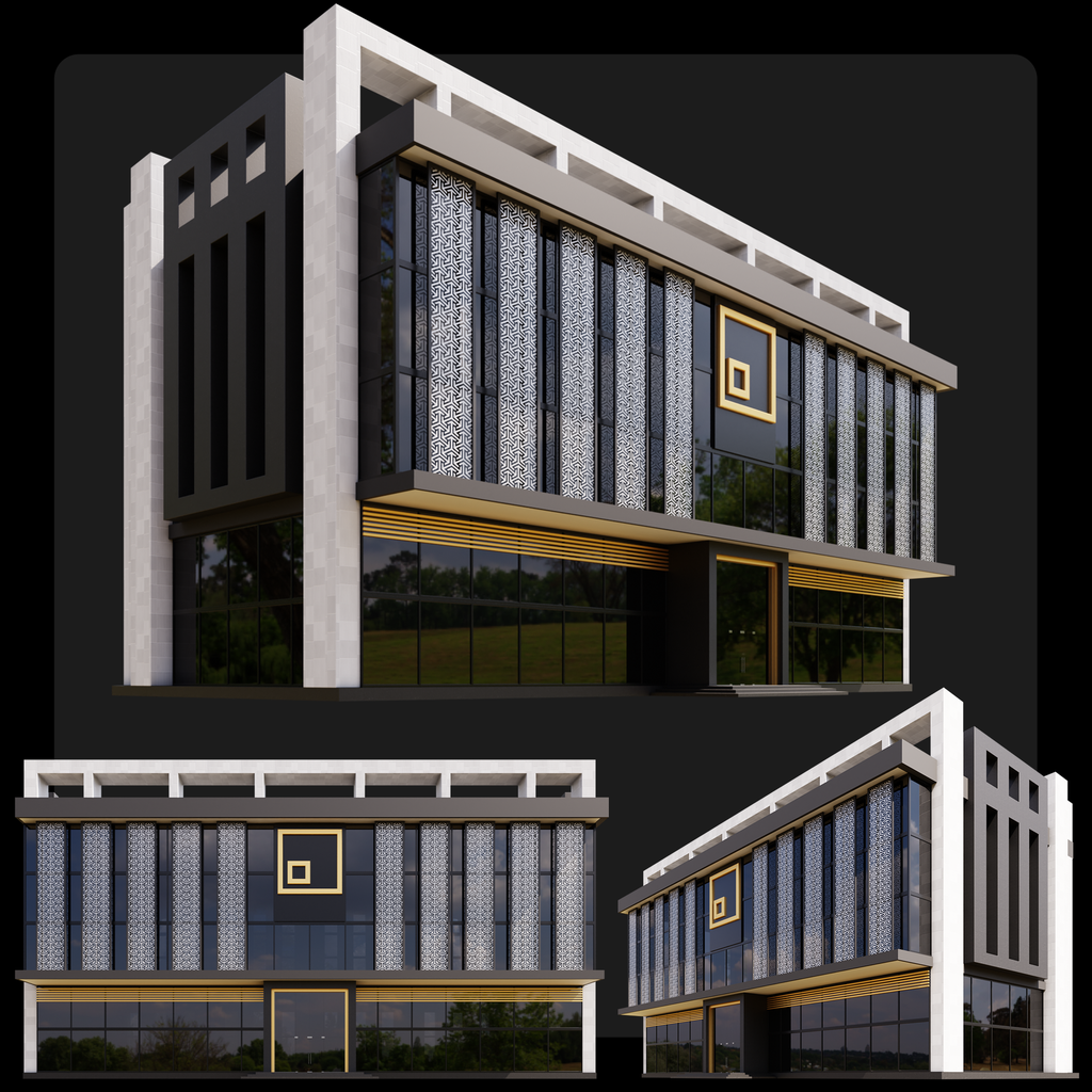 Modern Office Building | Commercial Buildings models | BlenderKit