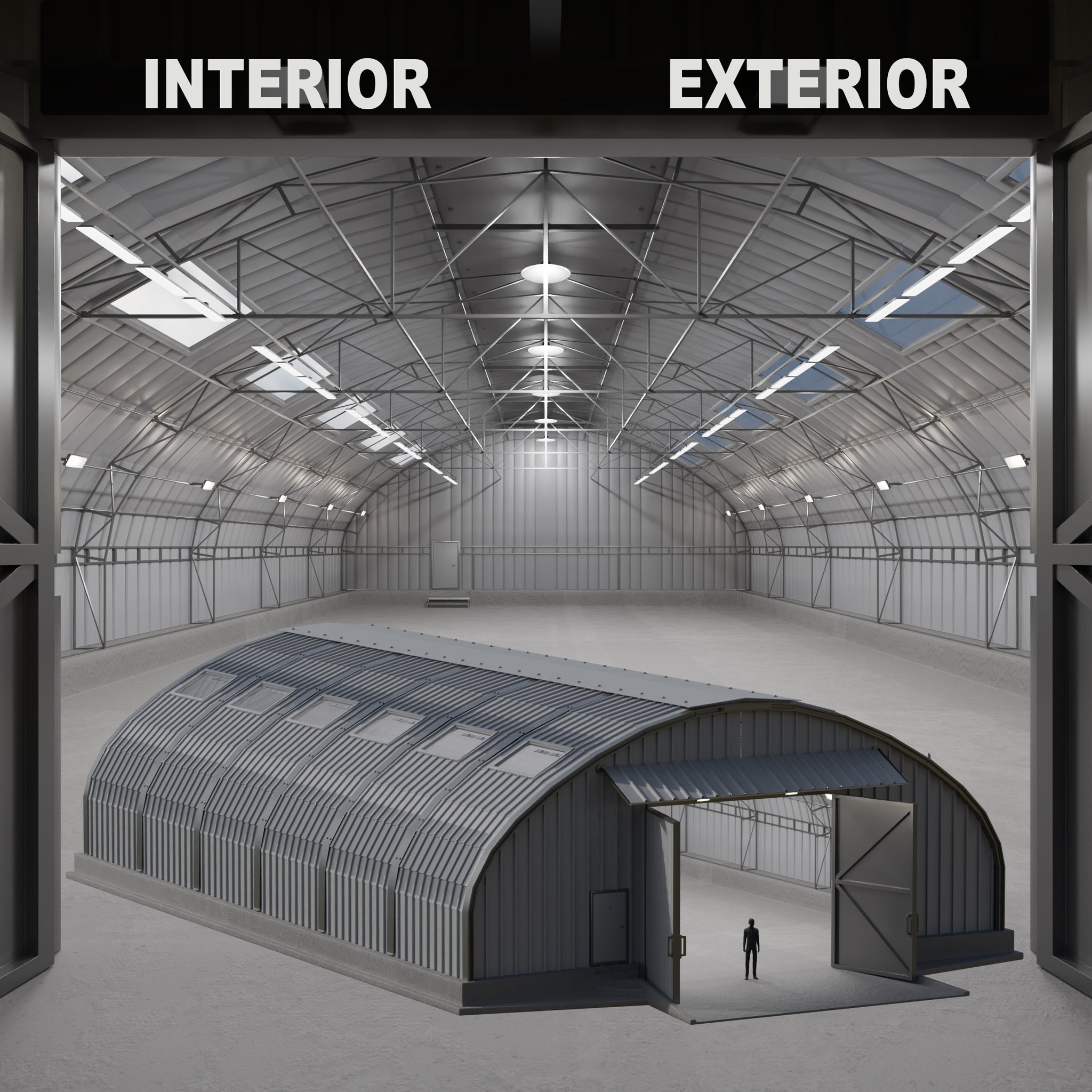 Arched hangar | FREE Architectural Scenes models | BlenderKit