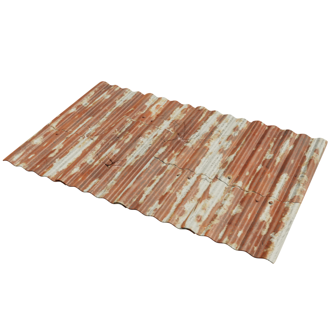 Rusted Steel Roof Panels (2k).001 | Commercial Buildings models ...