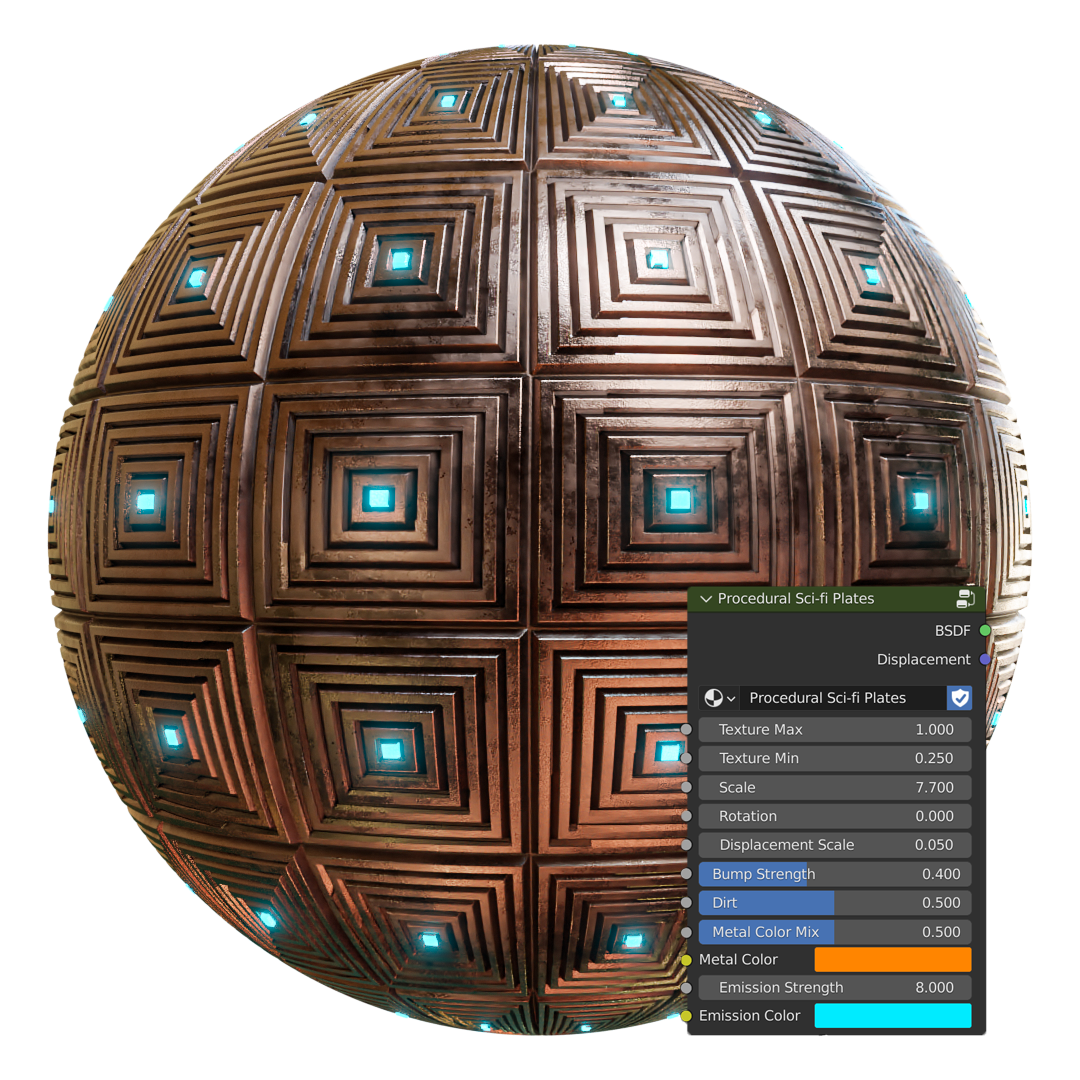 Procedural Sci-fi Tiles | FREE tiles materials | BlenderKit