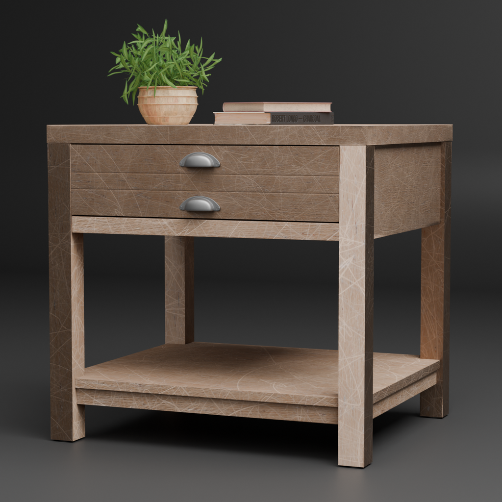 Wooden Nightstand Table | Decoration Sets models | BlenderKit