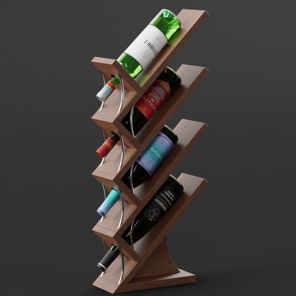 Wine rack | FREE Beverages models | BlenderKit