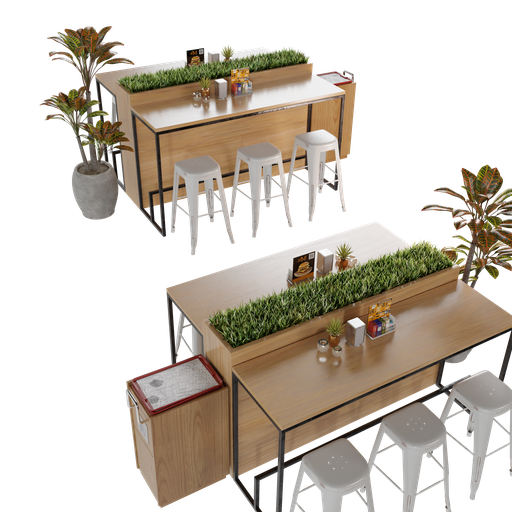 Food Court Table | Shopping / Retail models | BlenderKit