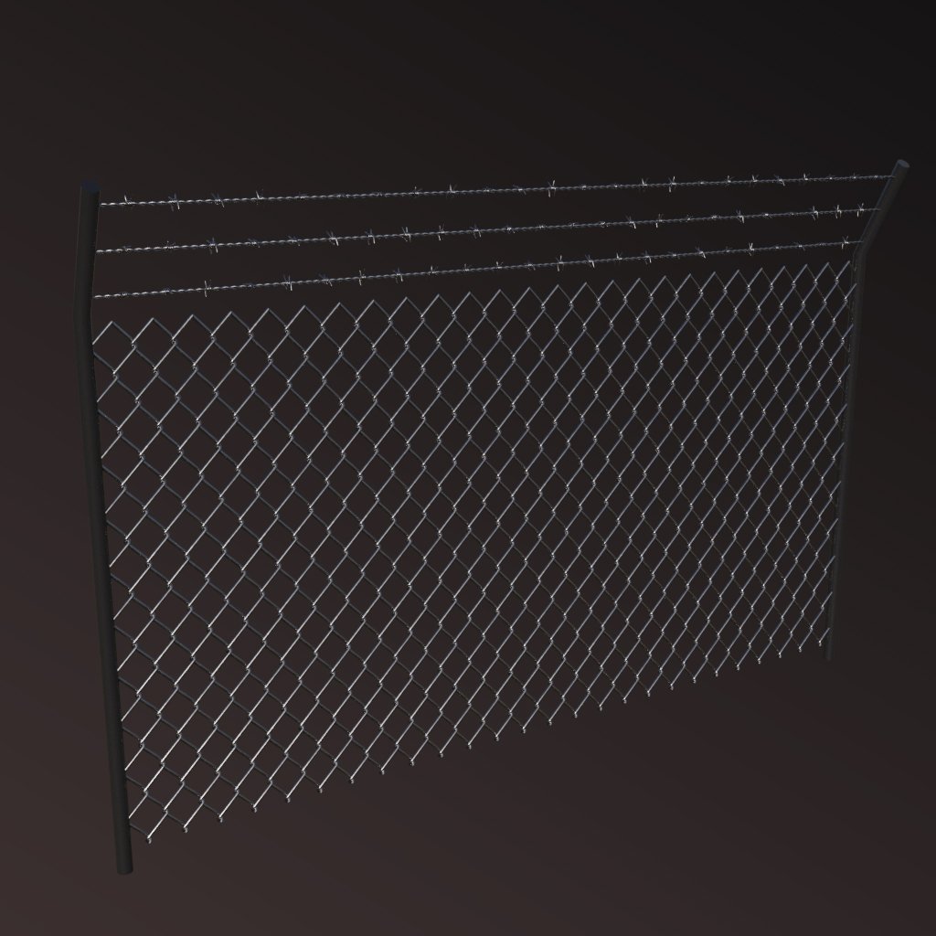 Military fence v1 | Fences models | BlenderKit