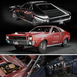 AMC AMX GT rigged | Historical Cars models | BlenderKit