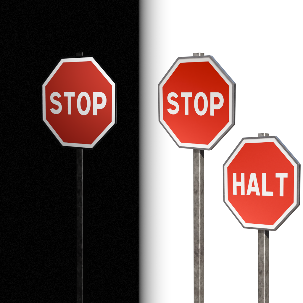 Road sign Stop French standard | Urban Environment models | BlenderKit