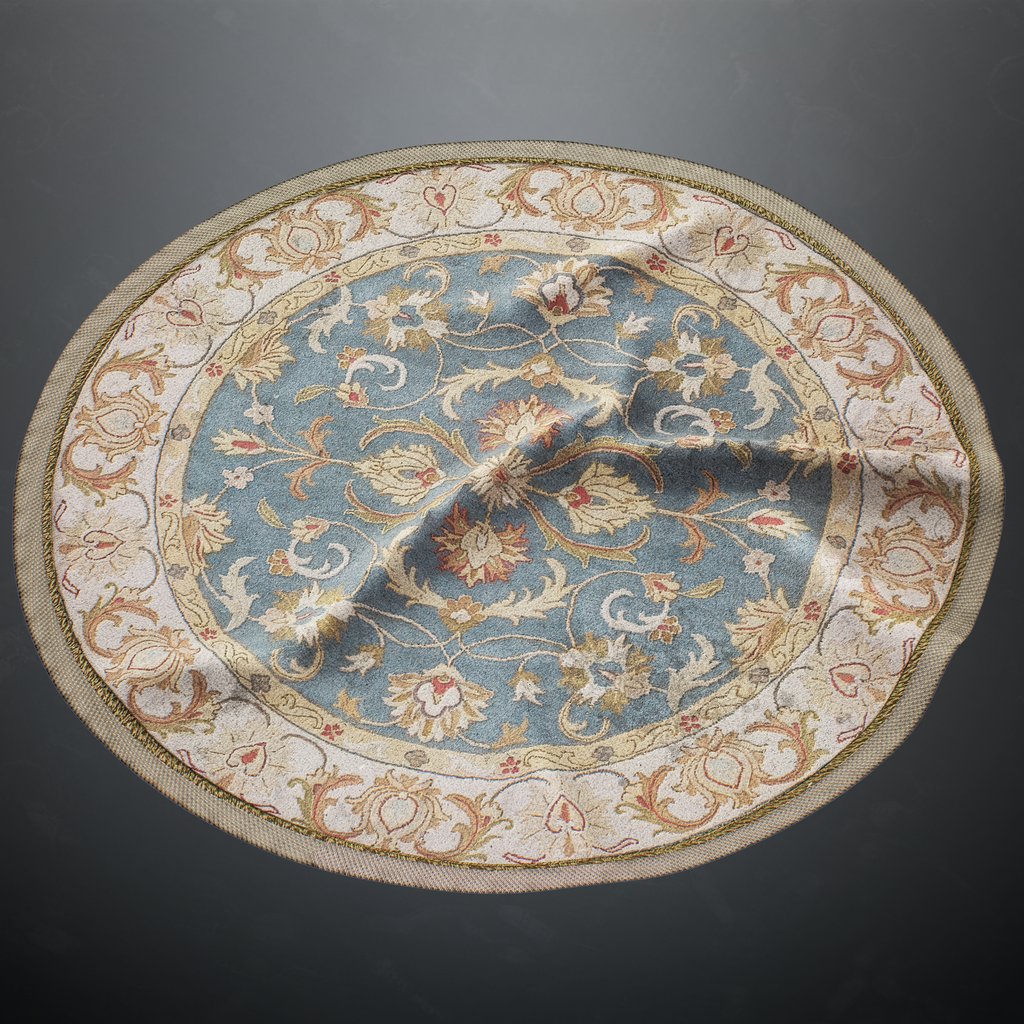 Large round rug | Interior Design models | BlenderKit