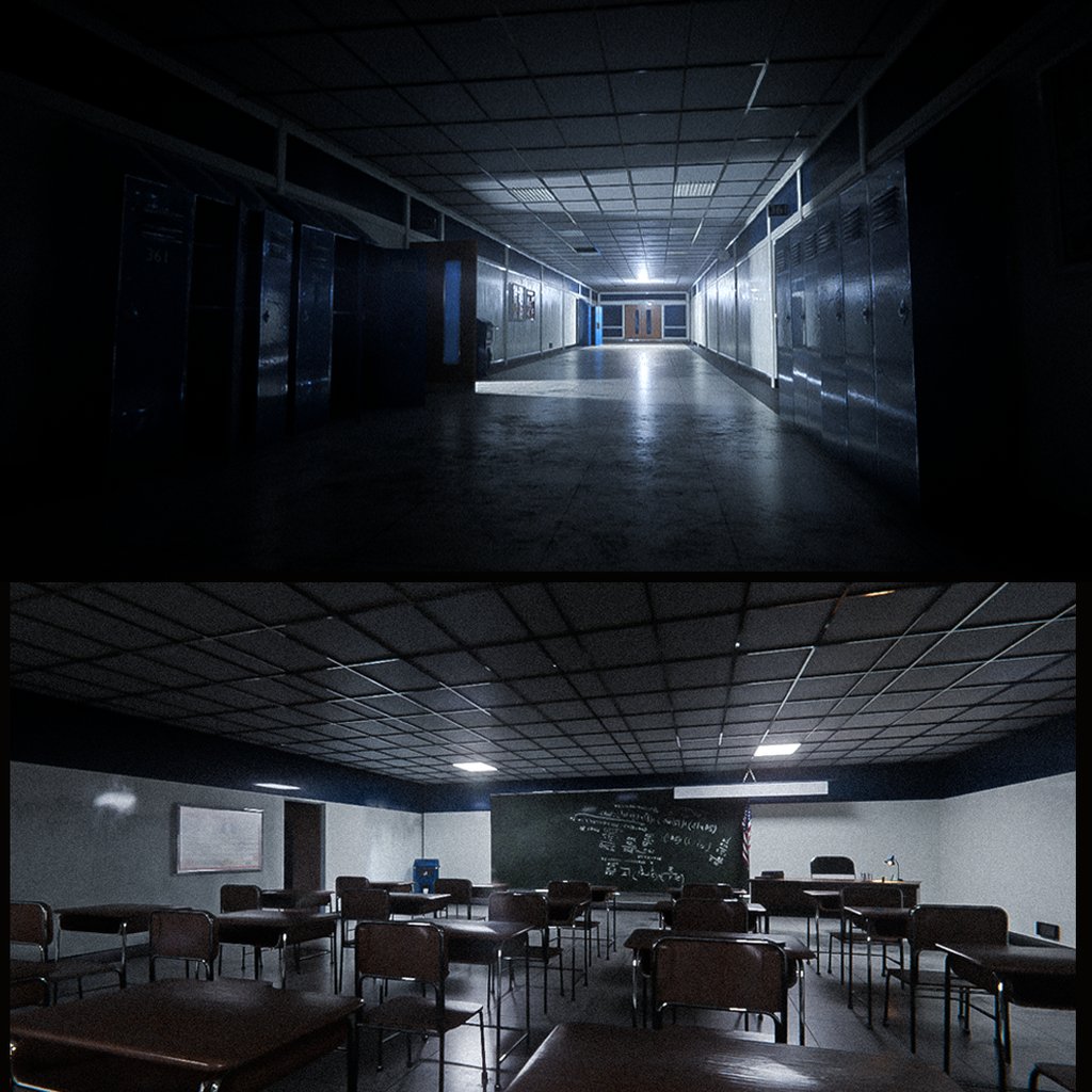 Scary School | Interior scenes | BlenderKit