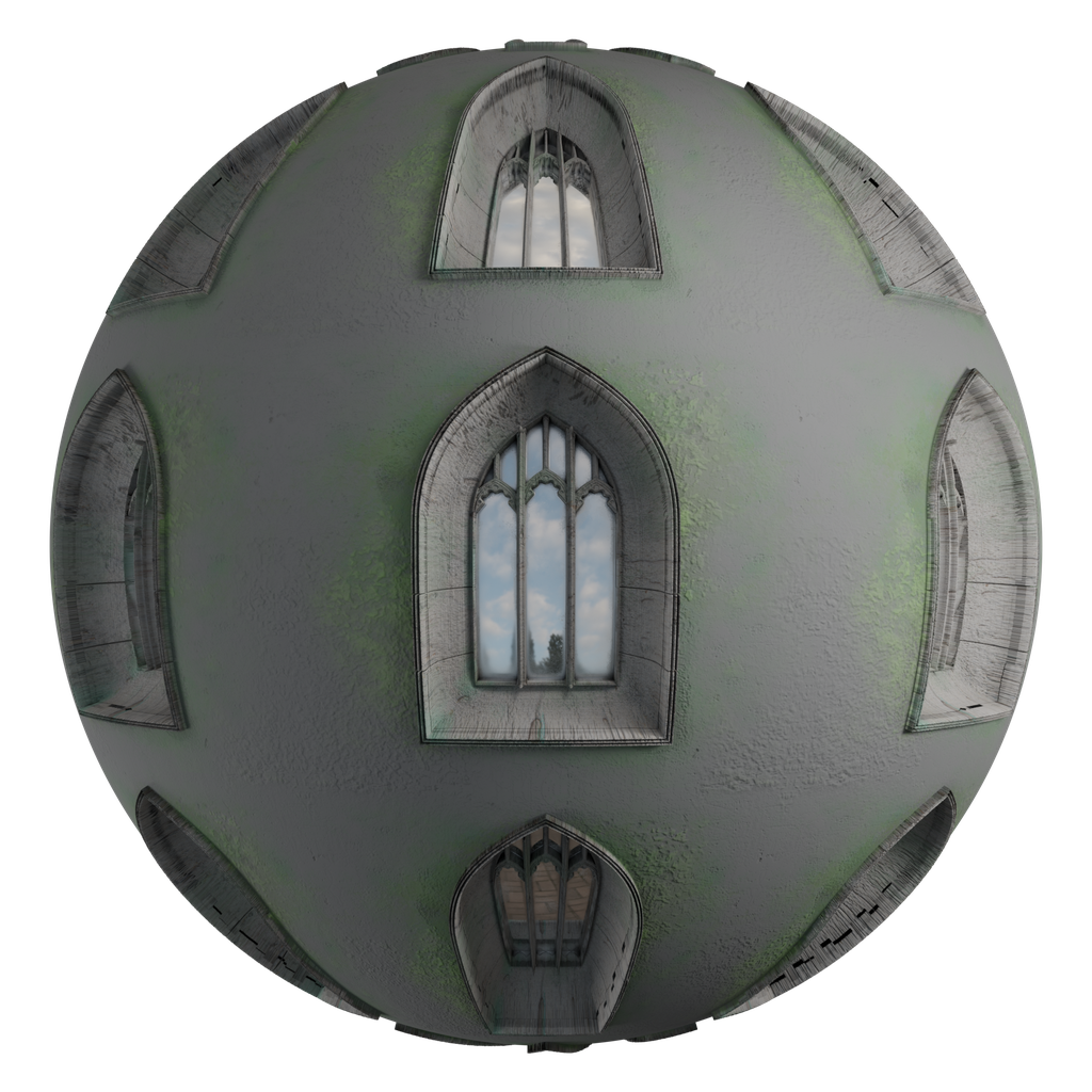 PBR Gothic Windows Facade | FREE ornaments materials | BlenderKit