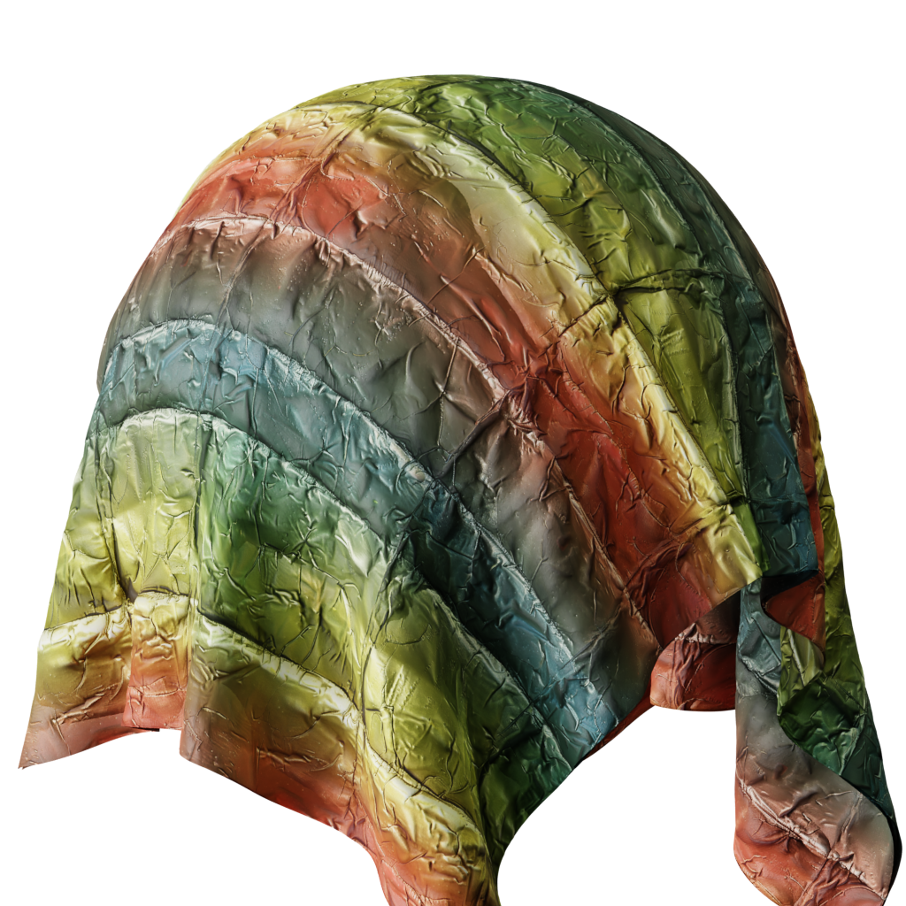 Rainbow gradient plastic tarp folded | FREE fabric materials | BlenderKit
