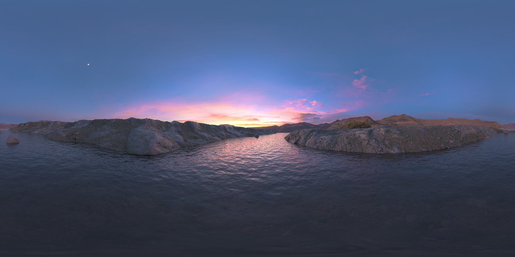 Rocky Sunset Lake HDRI | Landscapes HDRis | BlenderKit