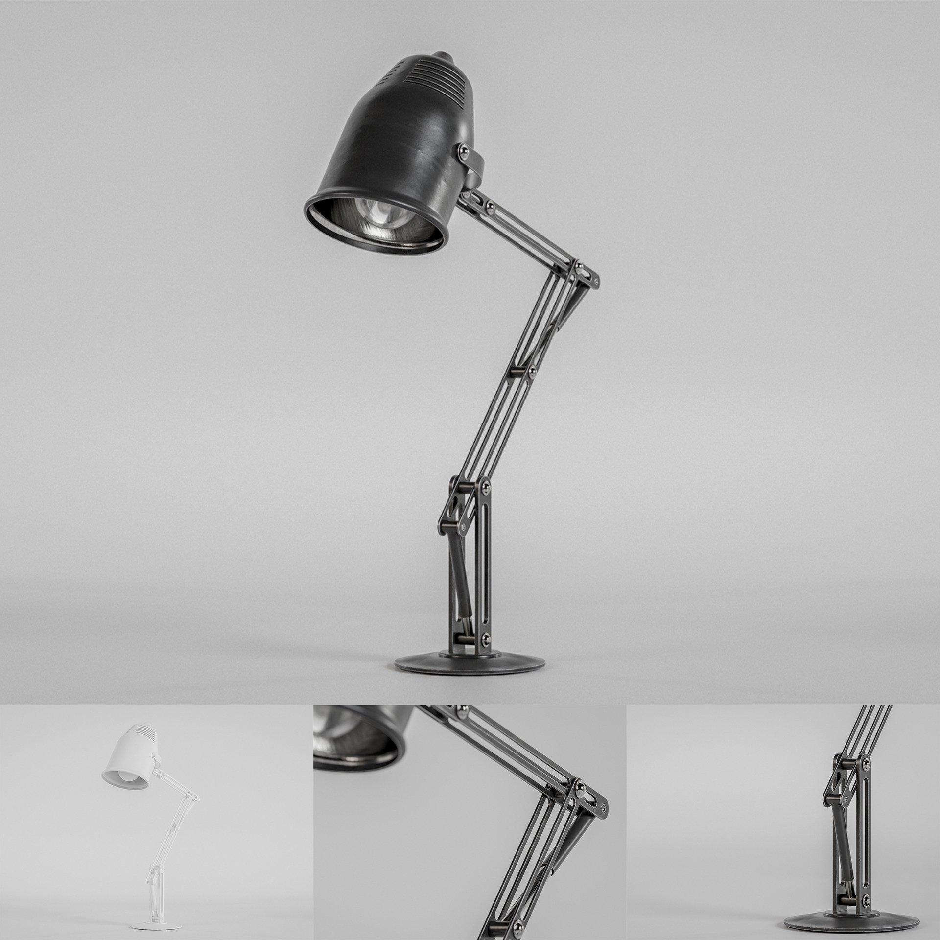 Industrial sci-fi desk lamp concept | Table Lamps models | BlenderKit