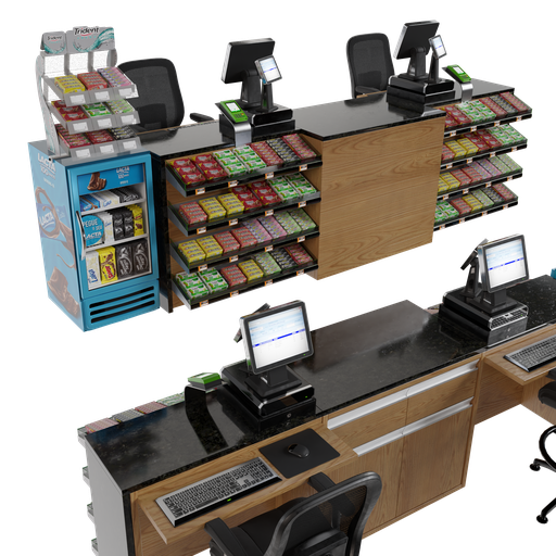 Cashier | Restaurant / Bar models | BlenderKit