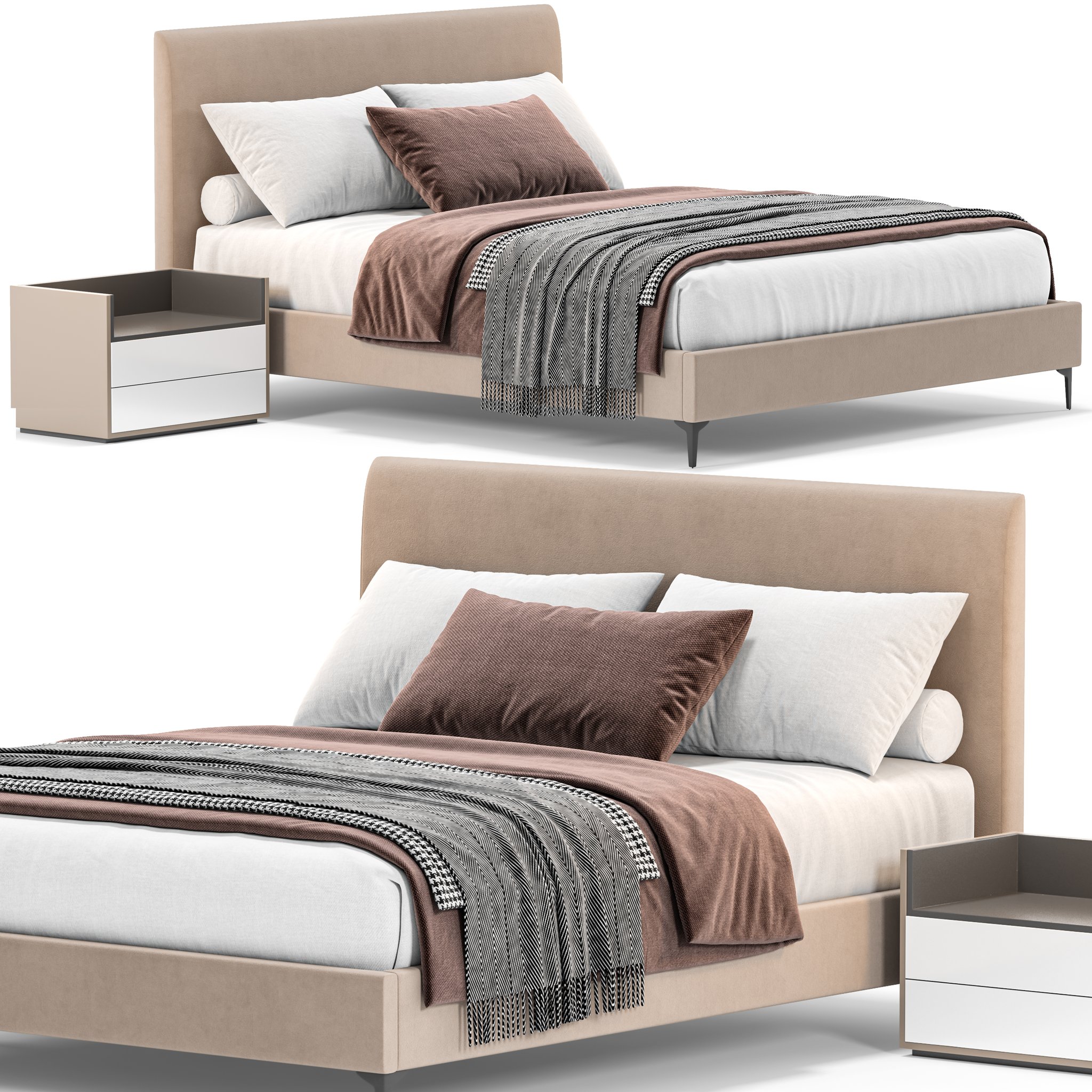 Bed West Elm Andes | Beds models | BlenderKit