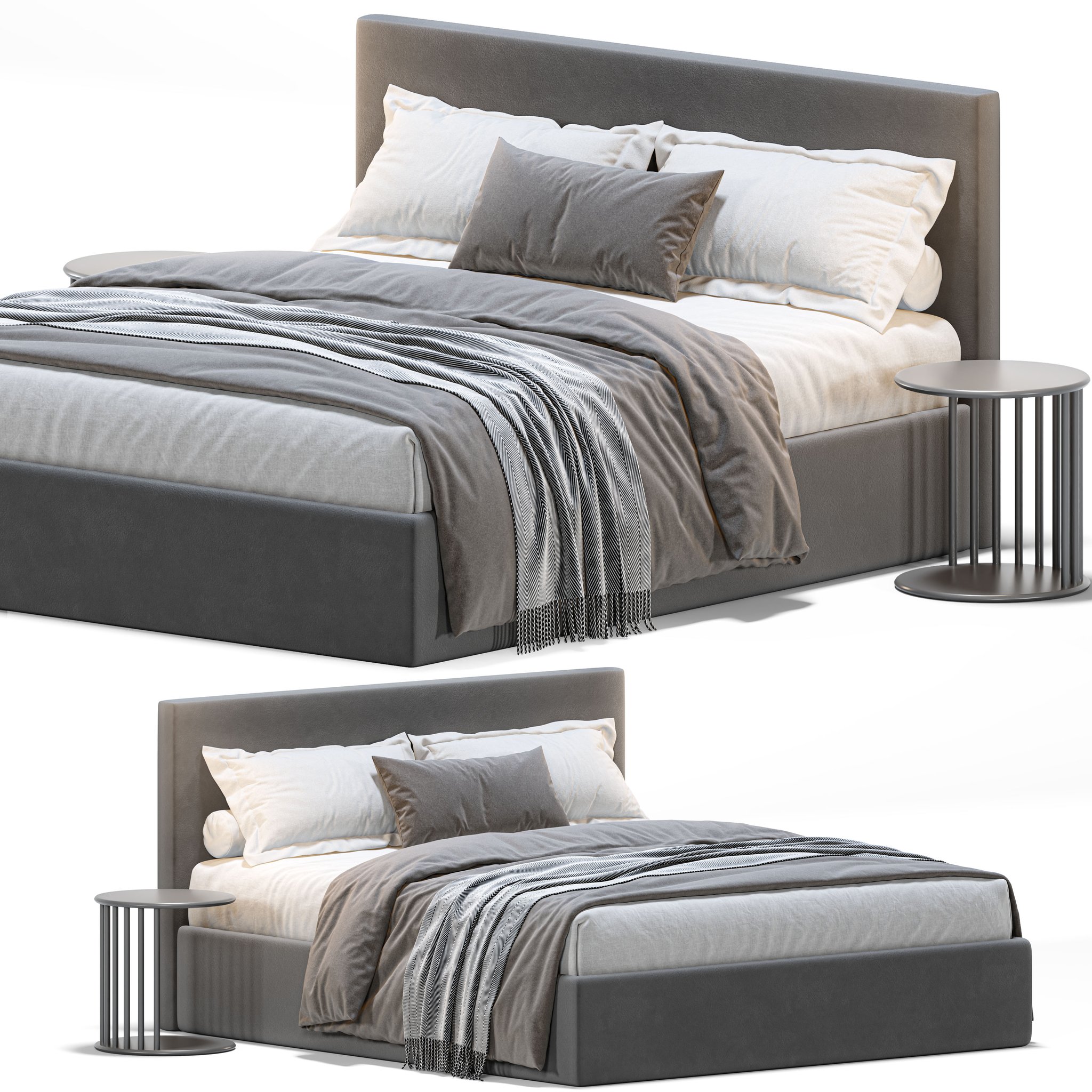 Bed flou Notturno Shabby Chic | Beds models | BlenderKit