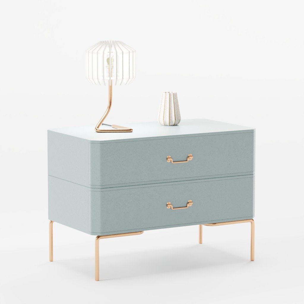Drawer with bed table lamp | FREE Sideboard & Drawers models | BlenderKit