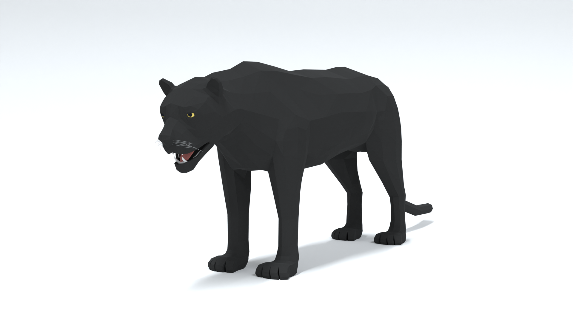 Low Poly Plack Panther | Mammals models | BlenderKit
