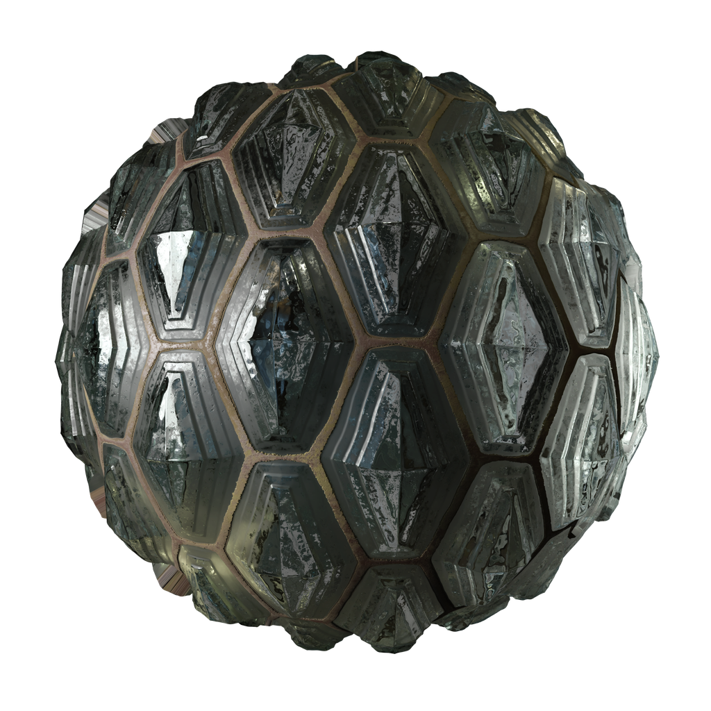 Glass Hexagon Bricks | FREE glass materials | BlenderKit