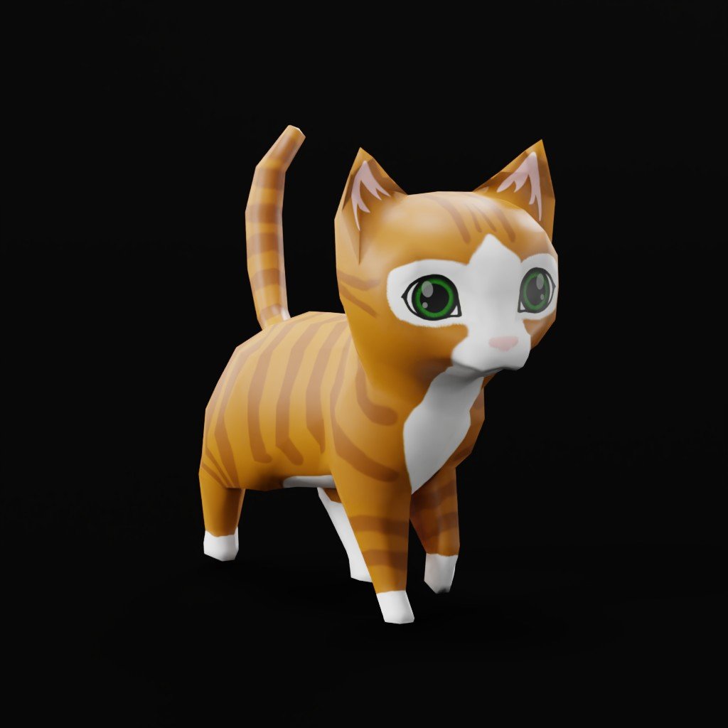 Chibi Cat | FREE Animals models | BlenderKit