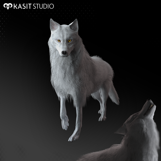 White Wolf (animated & rigged) | Mammals models | BlenderKit