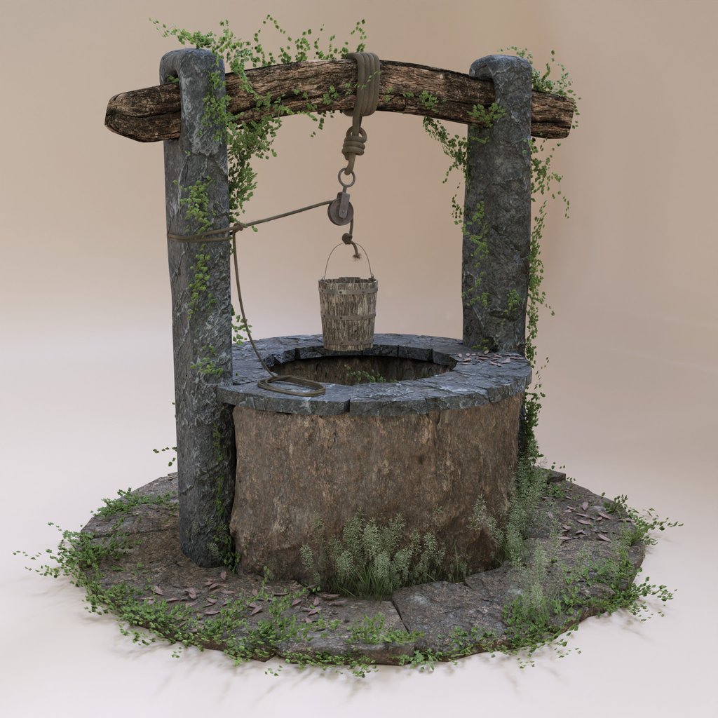 BlenderKit | Download the Countryside Water Well model
