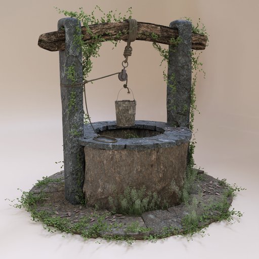 BlenderKit | Download the Countryside Water Well model