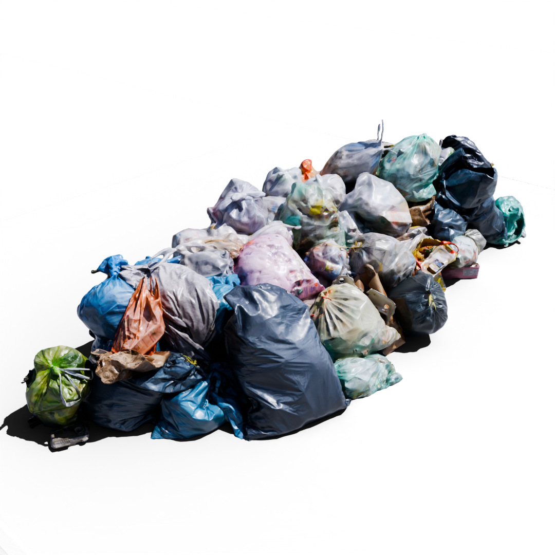 Long Trash Bag Pile | FREE Industrial models | BlenderKit